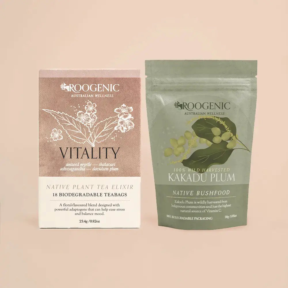 Balance and Boost Bundle – Vitality Tea and Kakadu Plum – Roogenic